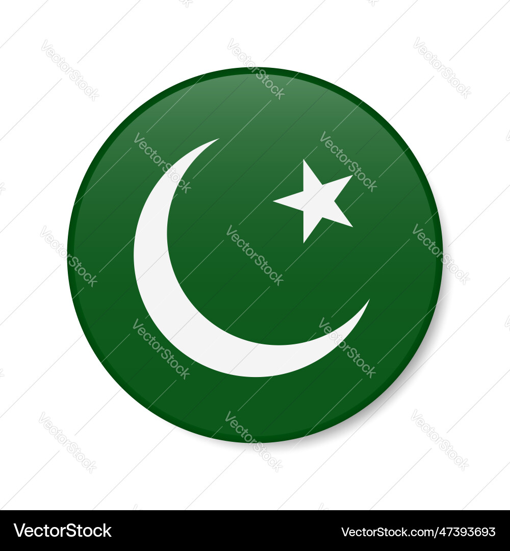 Pakistan circle button icon pakistani round badge Vector Image