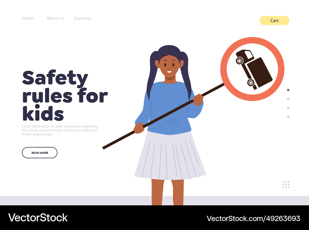 Safety rules for kids education online service Vector Image
