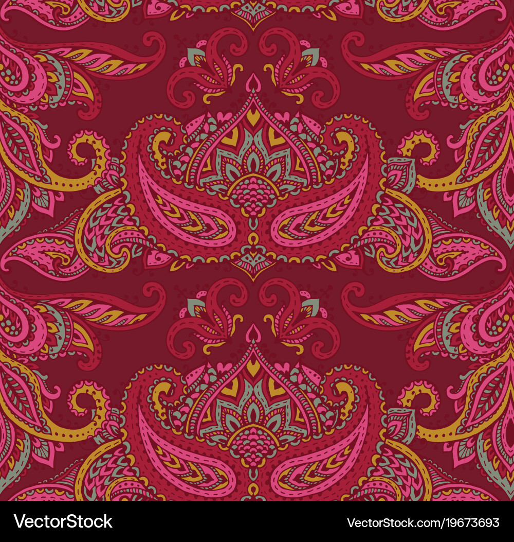 Seamless pattern with henna mehndi floral Vector Image