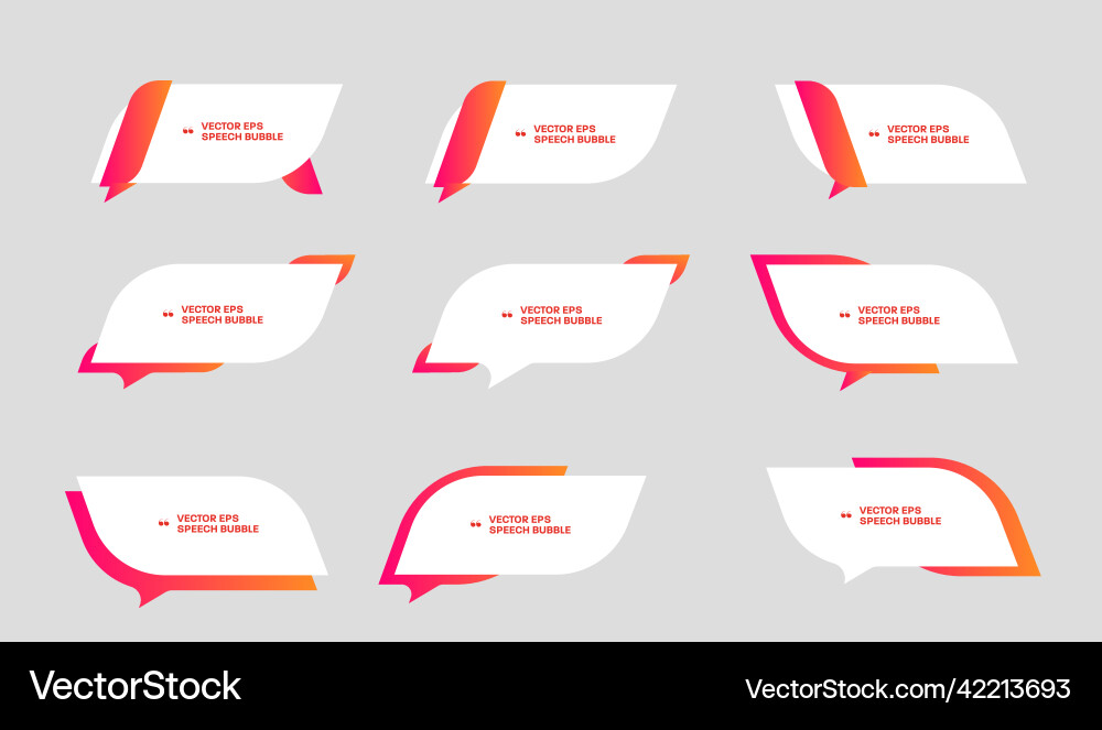 Template of white bubble shapes for quotes Vector Image