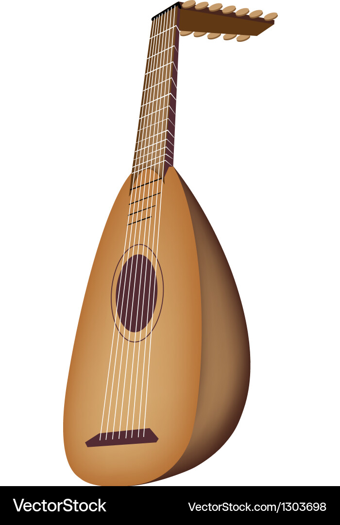 A beautiful antique lute on white background Vector Image