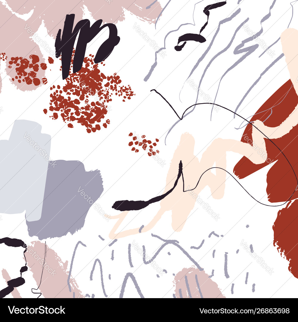 Abstract pattern with grey peach and red Vector Image