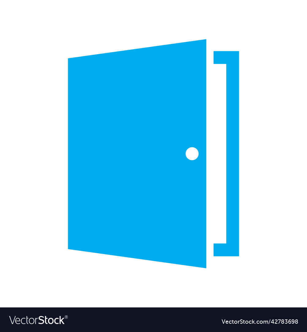 Blue door solid icon Royalty Free Vector Image