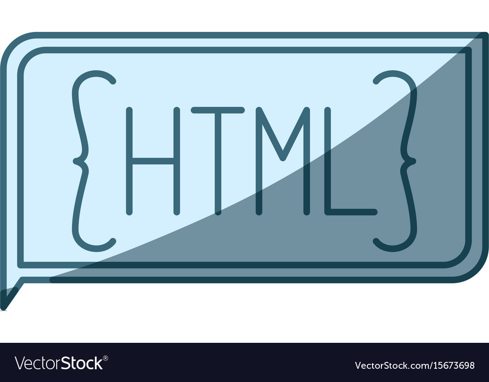 Blue shading silhouette of rectangle text html Vector Image