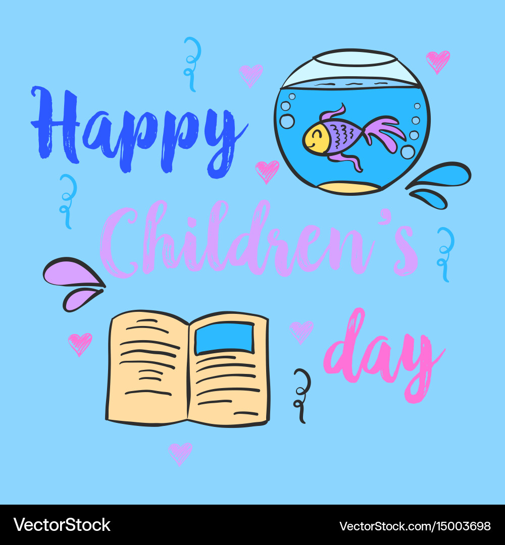 Children day hand draw style doodles Royalty Free Vector