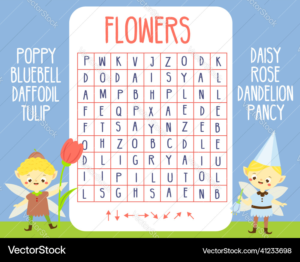 Educational game for children word search puzzle Vector Image