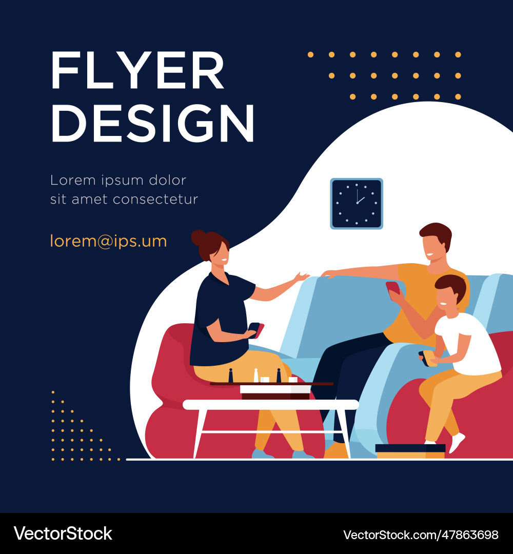Family home activities concept Royalty Free Vector Image