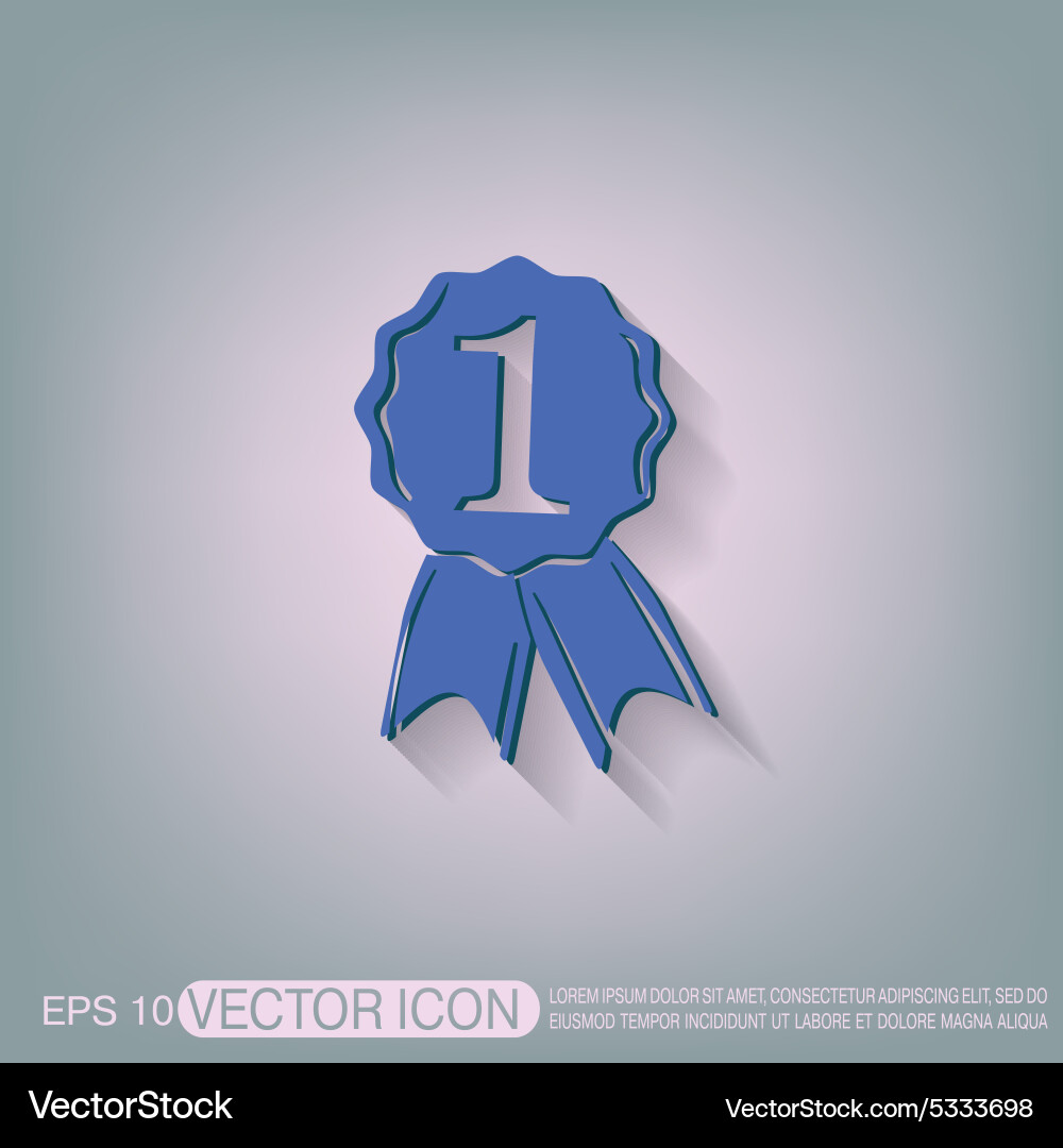 First place ribbon rosette icon victory Royalty Free Vector