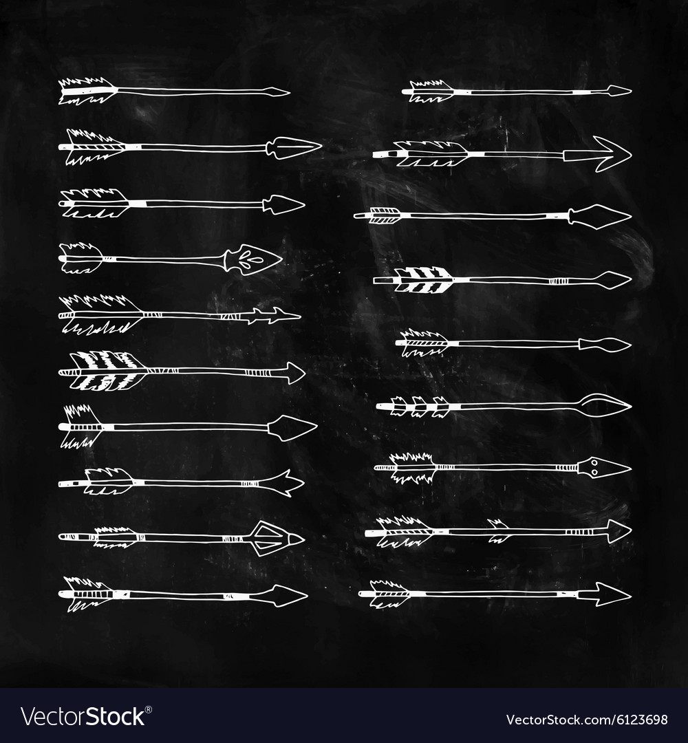 Hand drawn tribal collection with arrows Vector Image