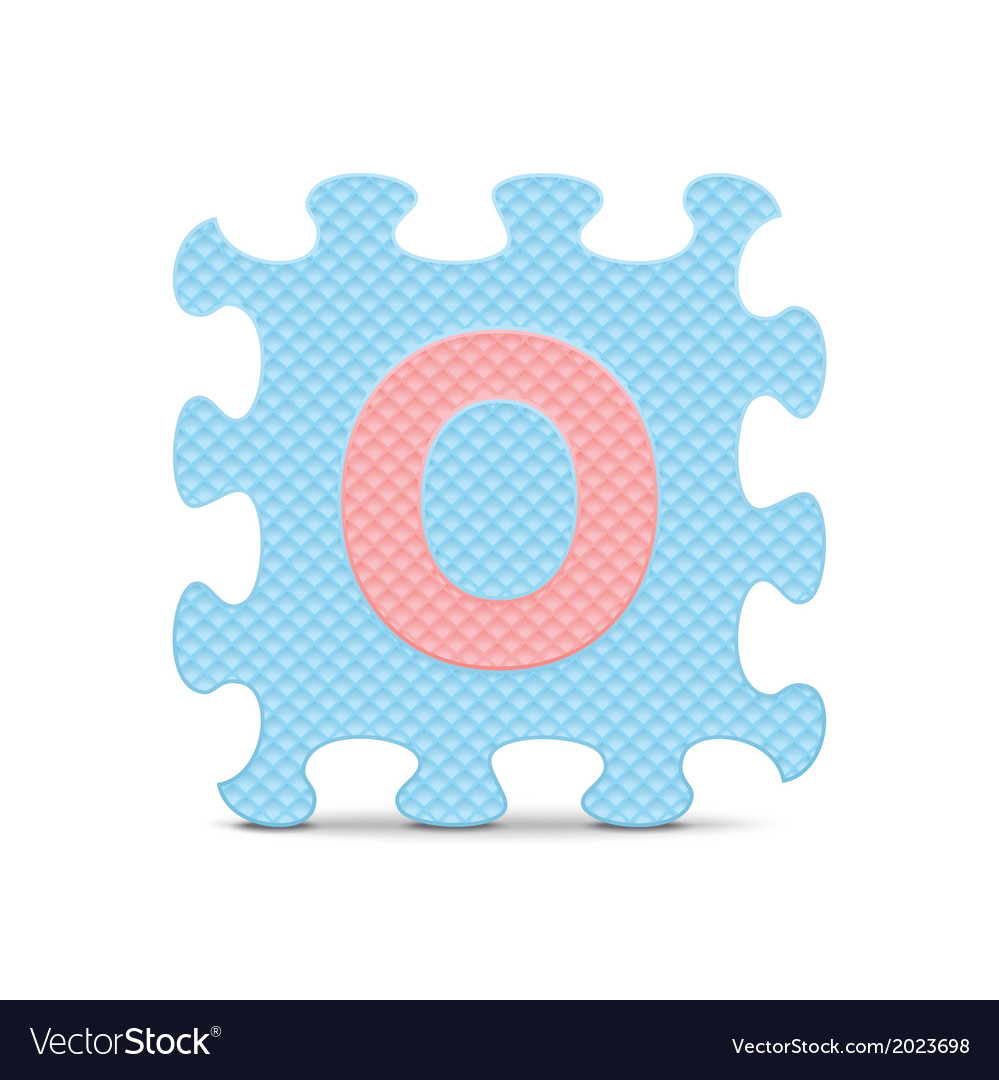 Letter o written with alphabet puzzle Royalty Free Vector