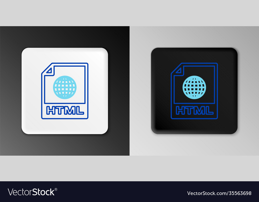 Line html file document download html button icon Vector Image