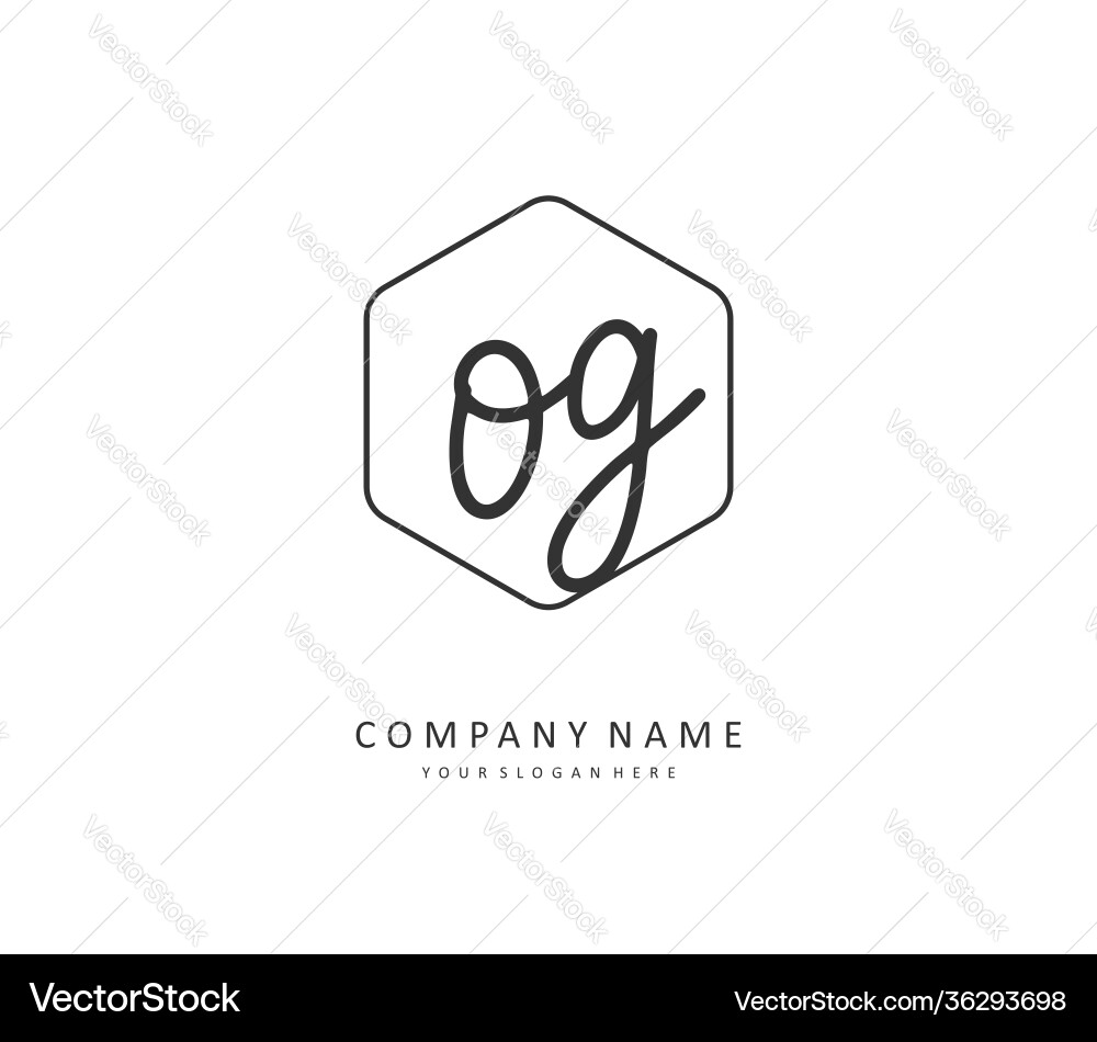Og initial letter handwriting and signature logo Vector Image