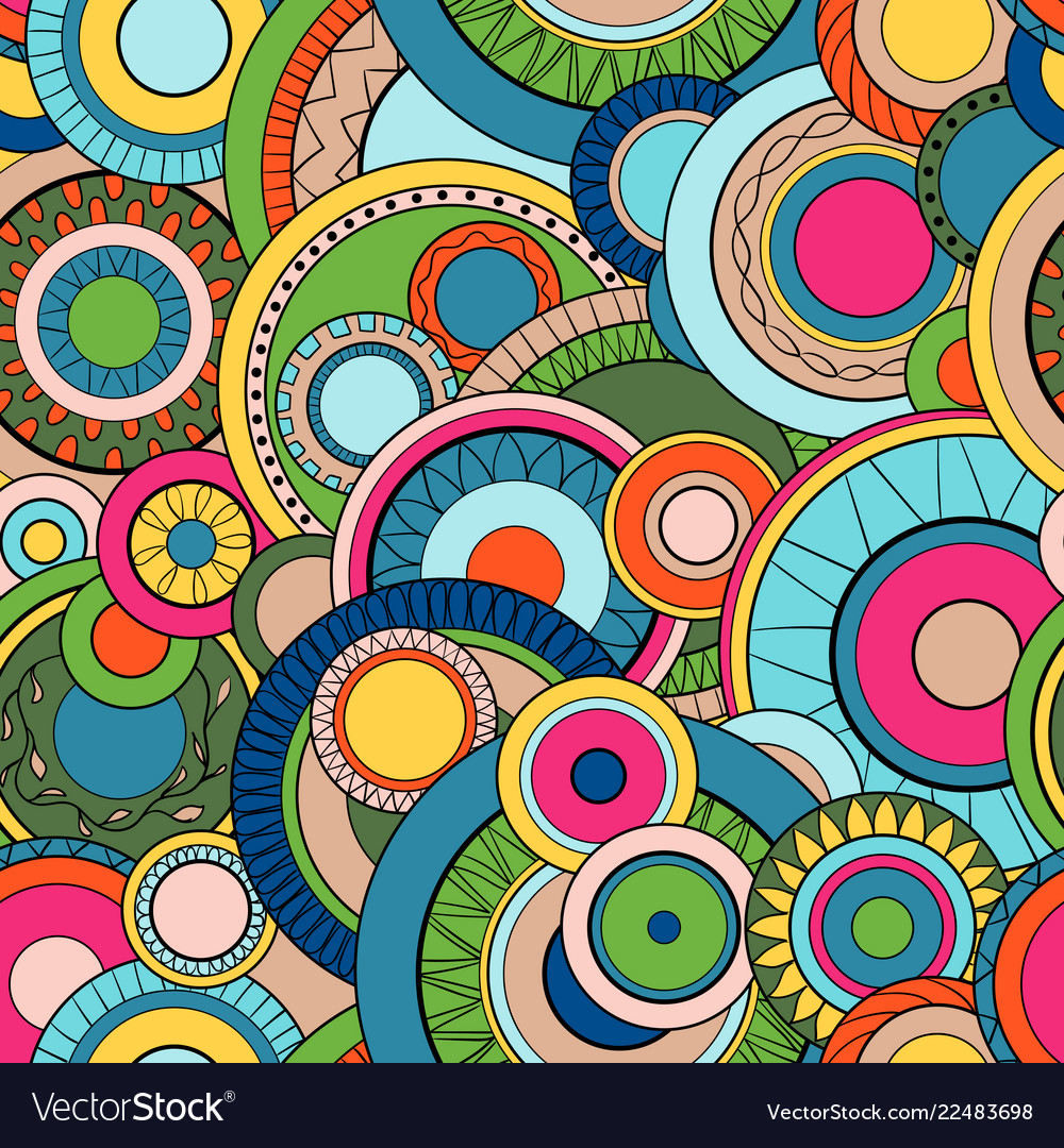 Seamless background with abstract circles Vector Image