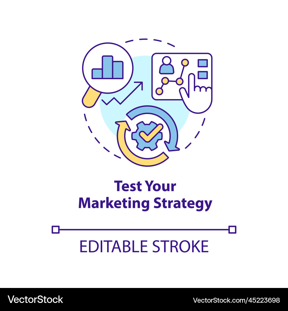 Test your marketing strategy concept icon Vector Image