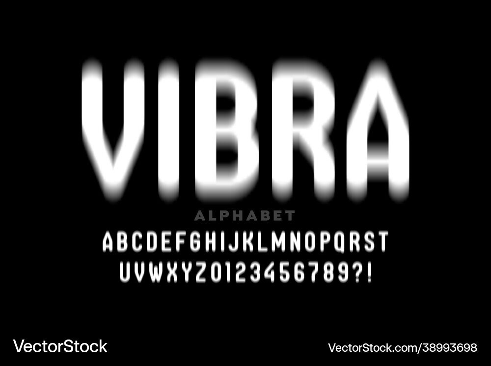 Vibrate style font design alphabet letters Vector Image
