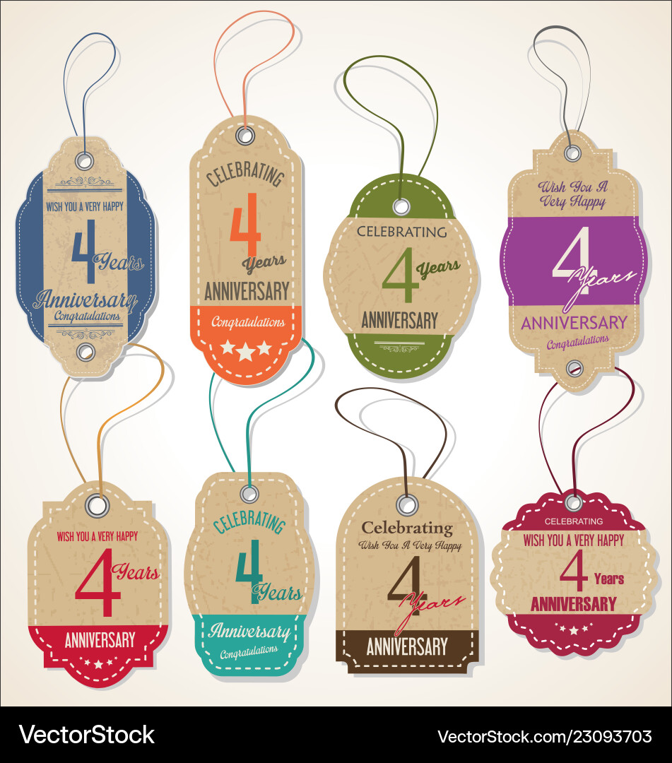 Anniversary retro vintage style design Royalty Free Vector