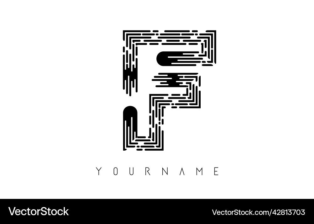 Black f letter logo concept creative minimal Vector Image