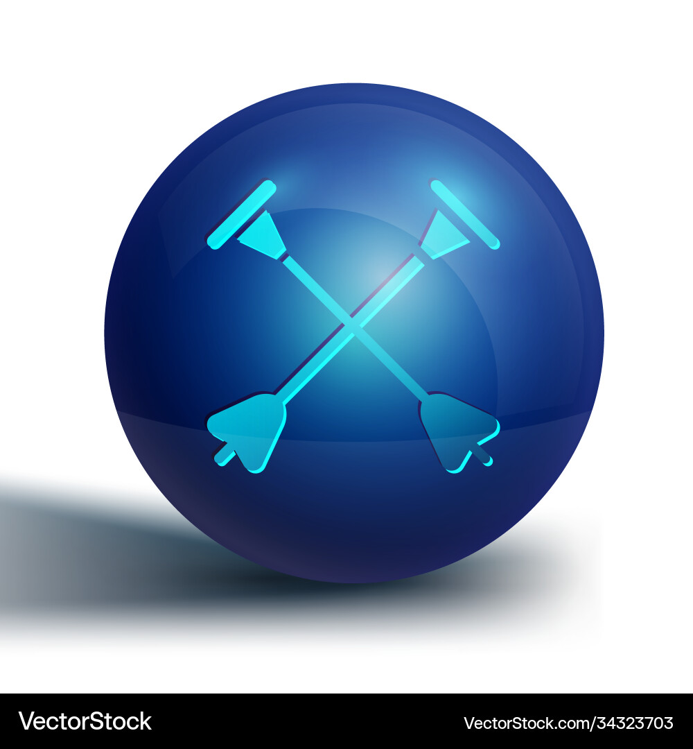 Blue arrow with sucker tip icon isolated on white Vector Image