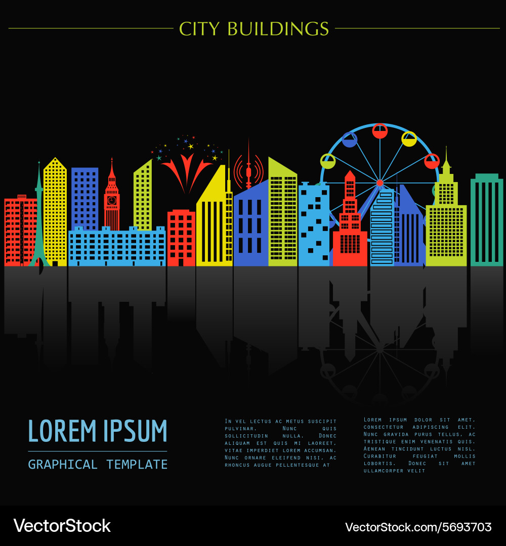 Cityscape graphic template Modern city Royalty Free Vector