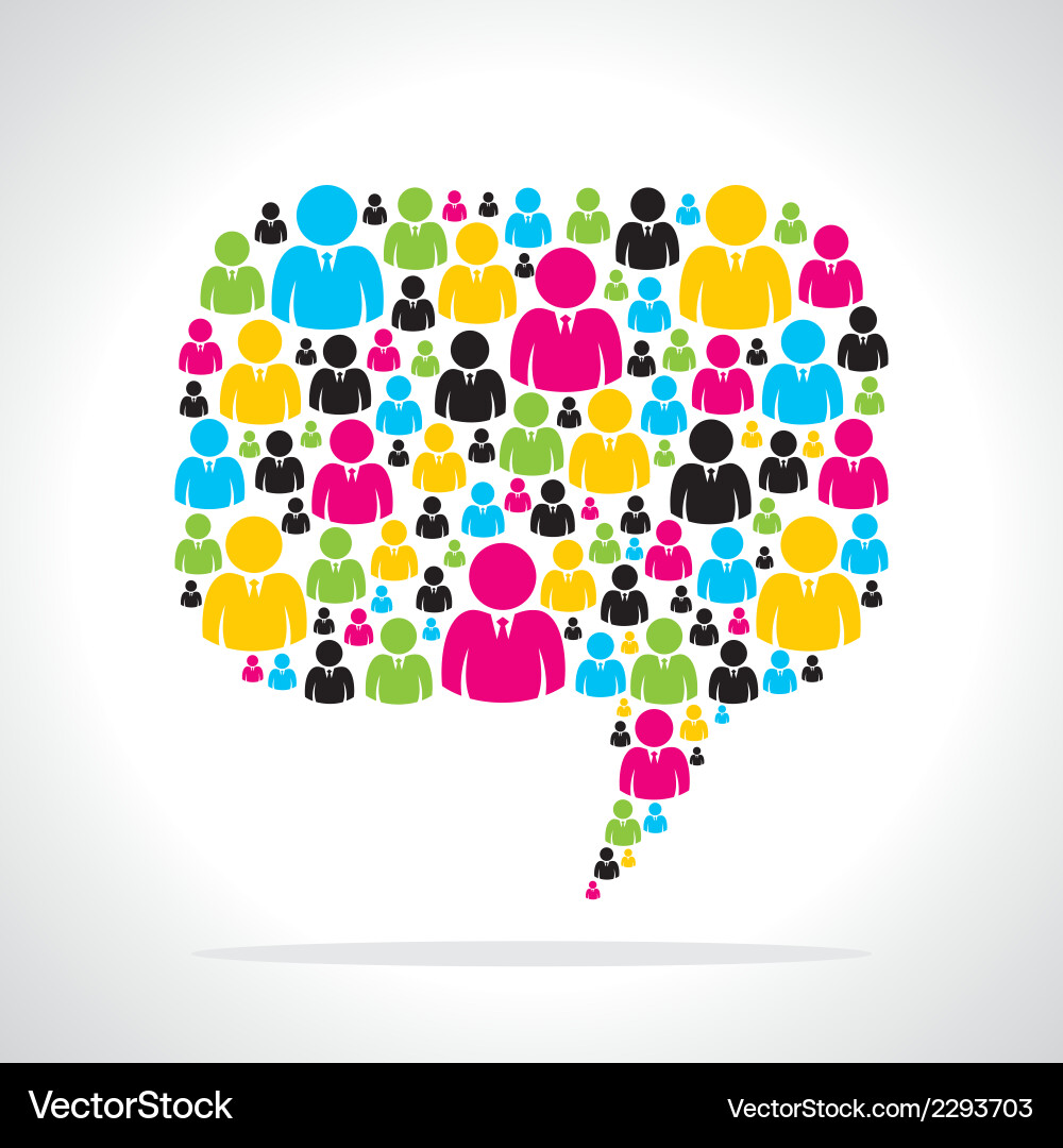 Colorful people team message bubble stock Vector Image