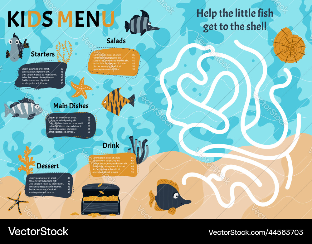 Cute colorful template for children menu Vector Image