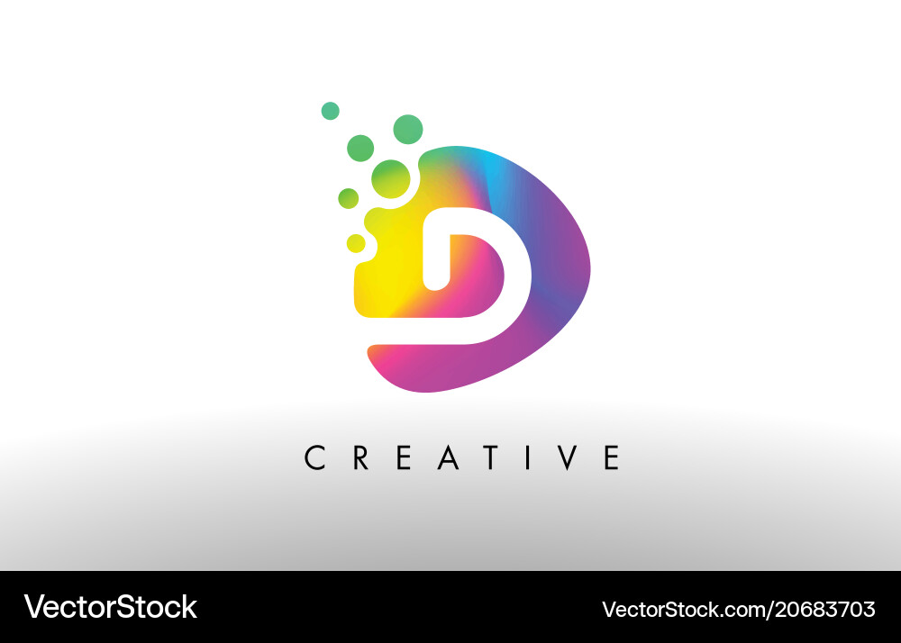 D colorful logo design shape purple abstract Vector Image