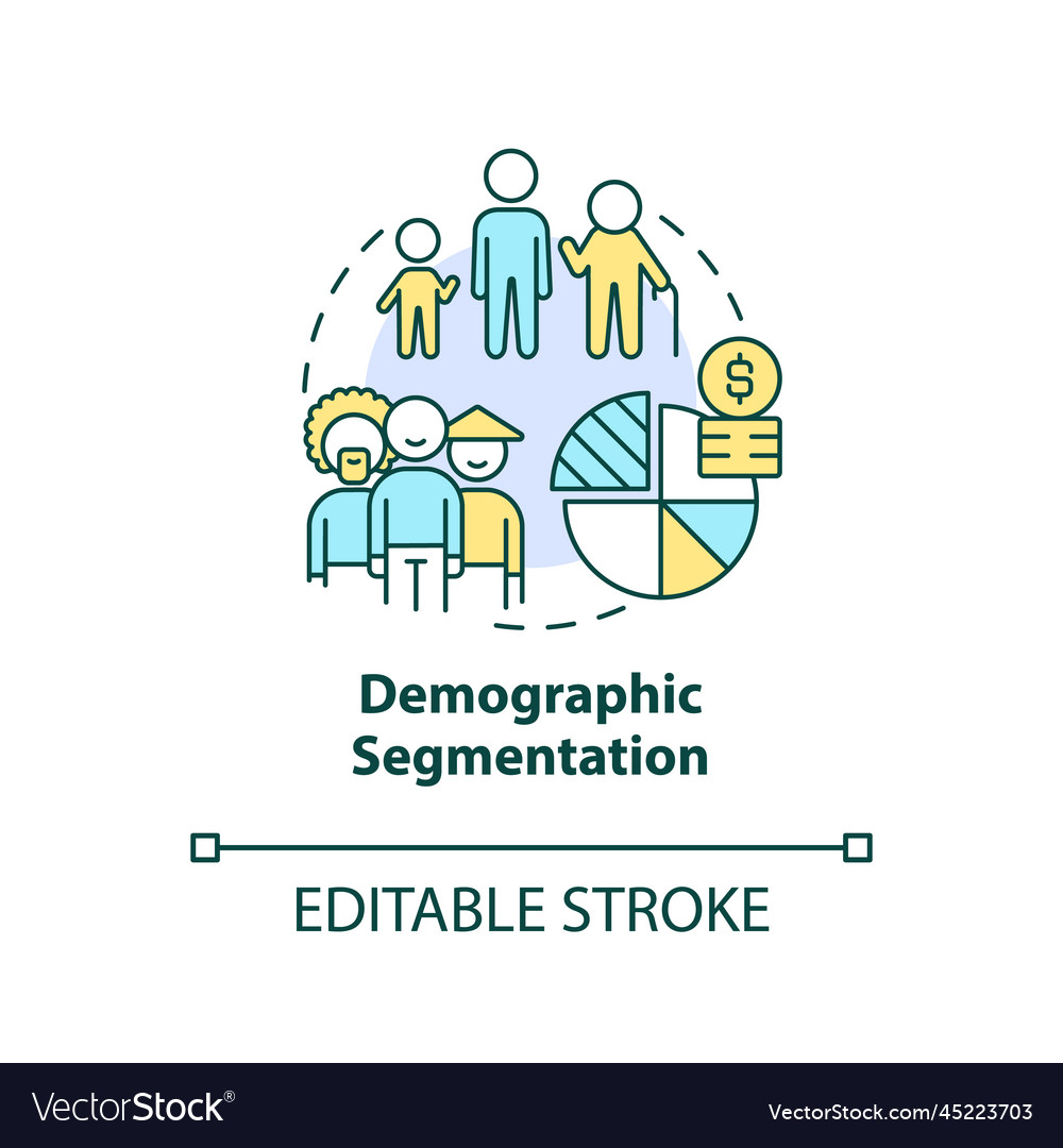 Demographic segmentation concept icon Royalty Free Vector