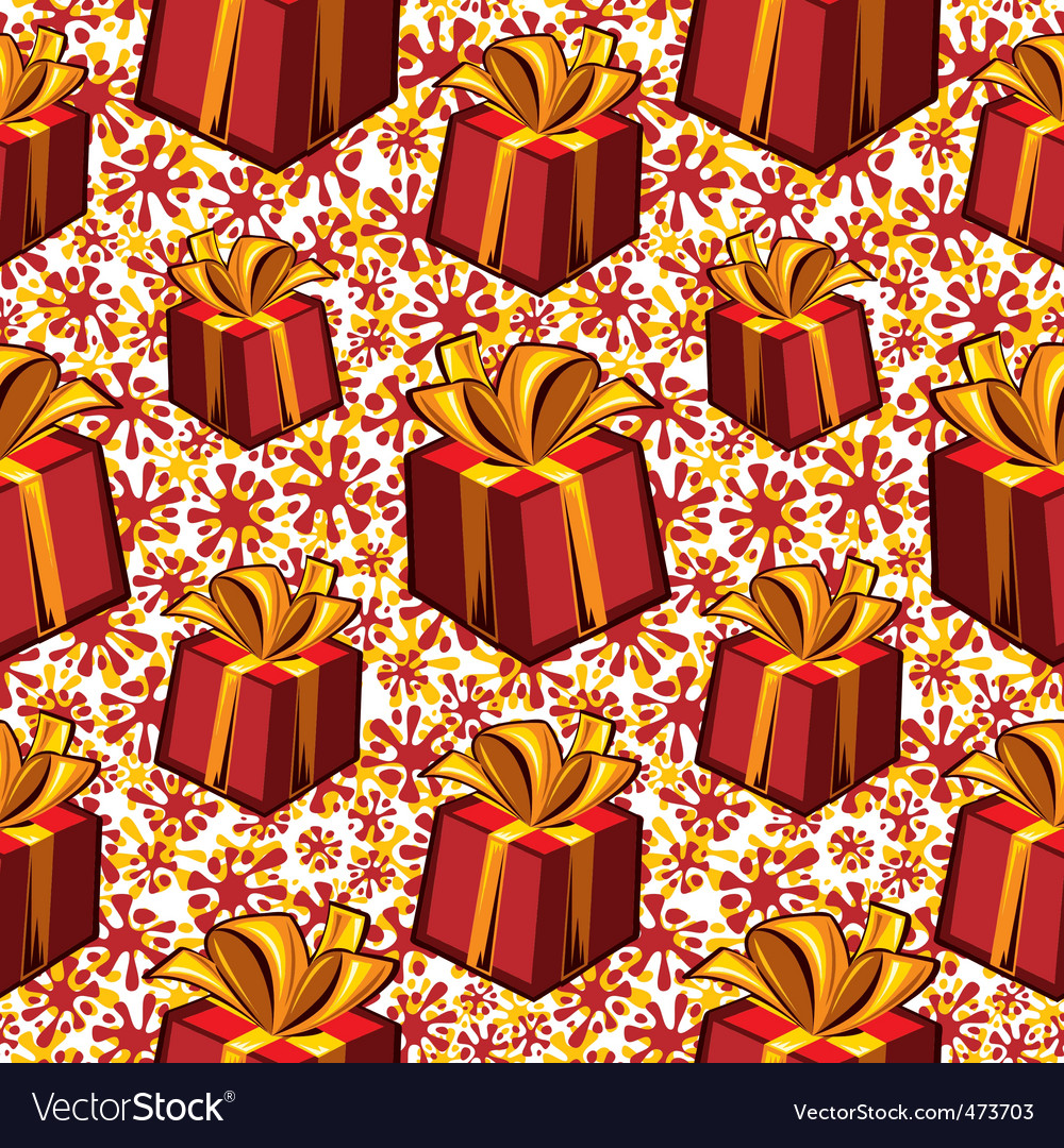 Gift boxes seamless pattern Royalty Free Vector Image
