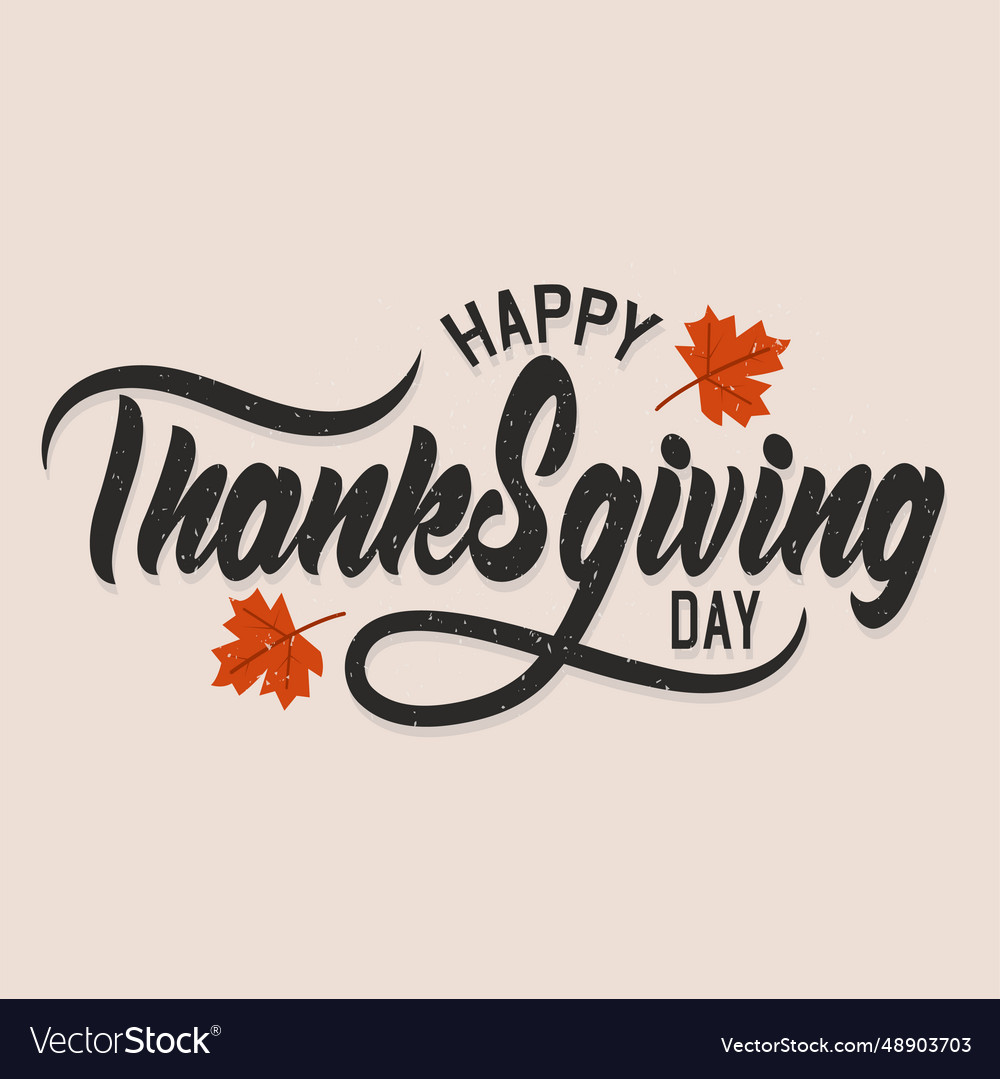 Happy thanksgiving day lettering design Royalty Free Vector
