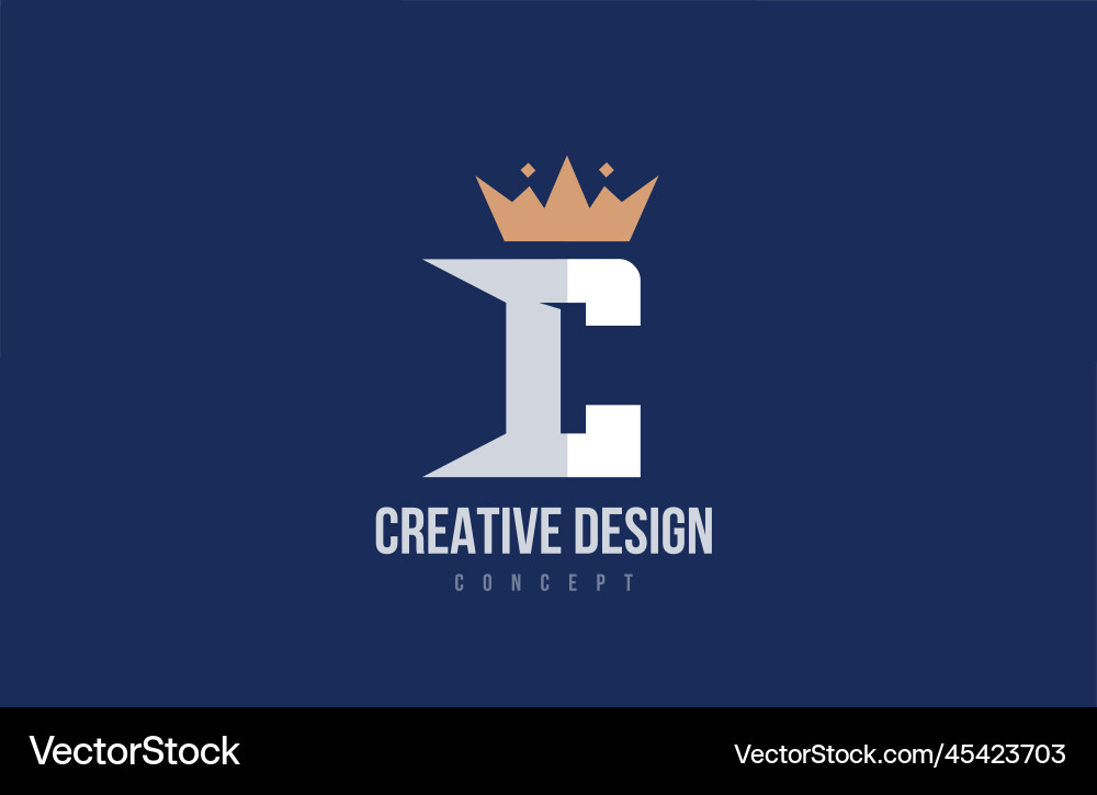 King crown c alphabet letter logo icon design Vector Image