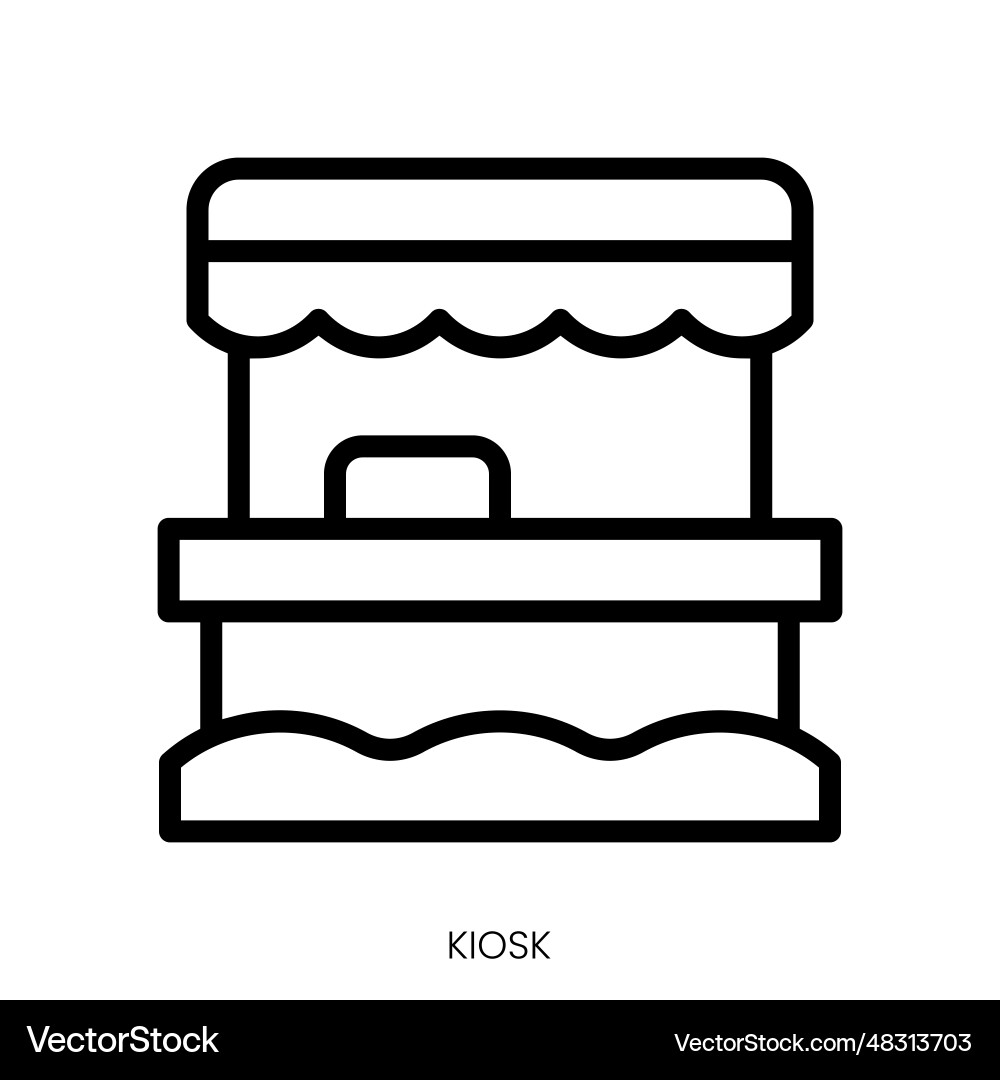 Kiosk icon line art style design isolated Vector Image