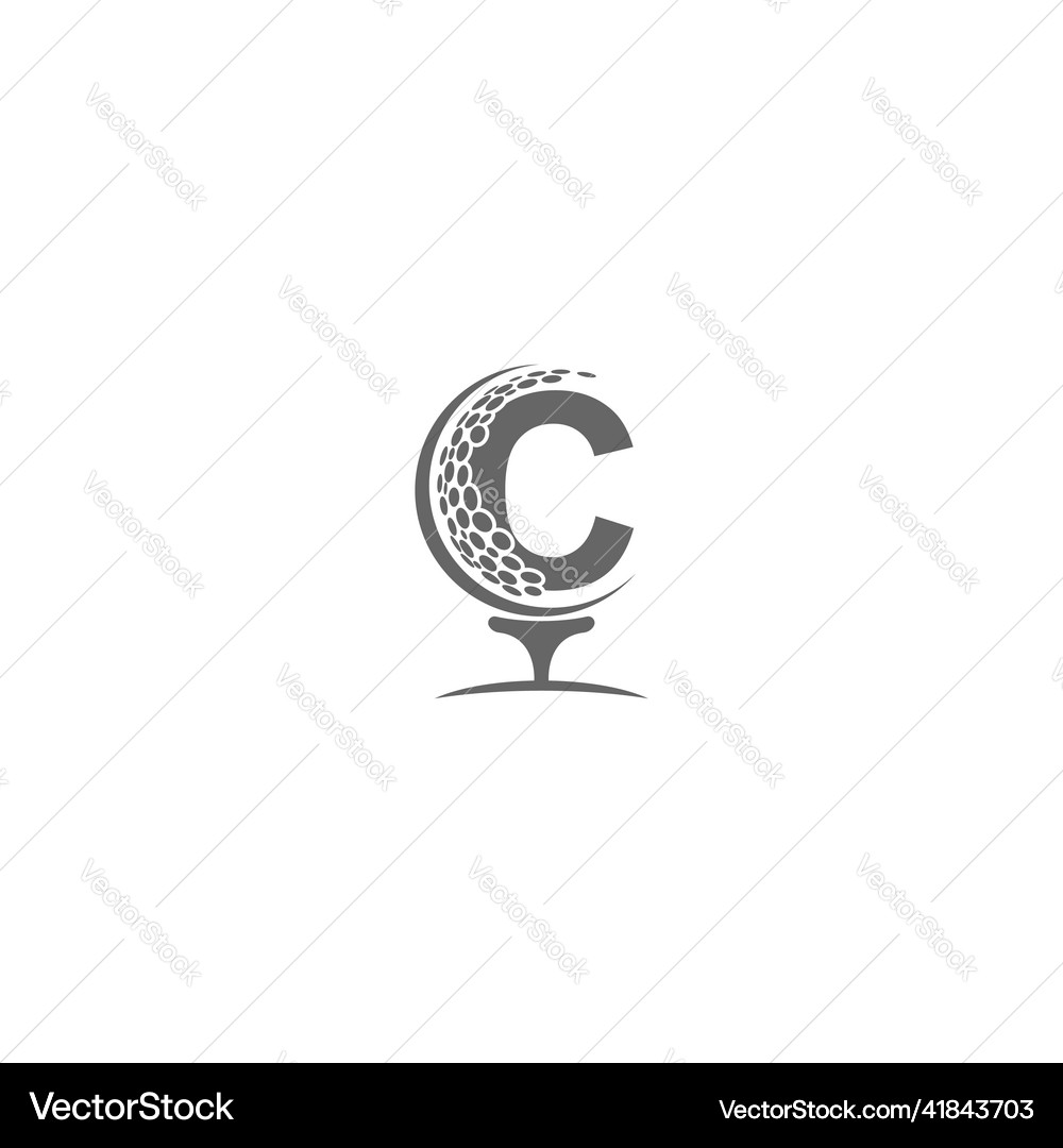 Letter c and golf ball icon logo design Royalty Free Vector