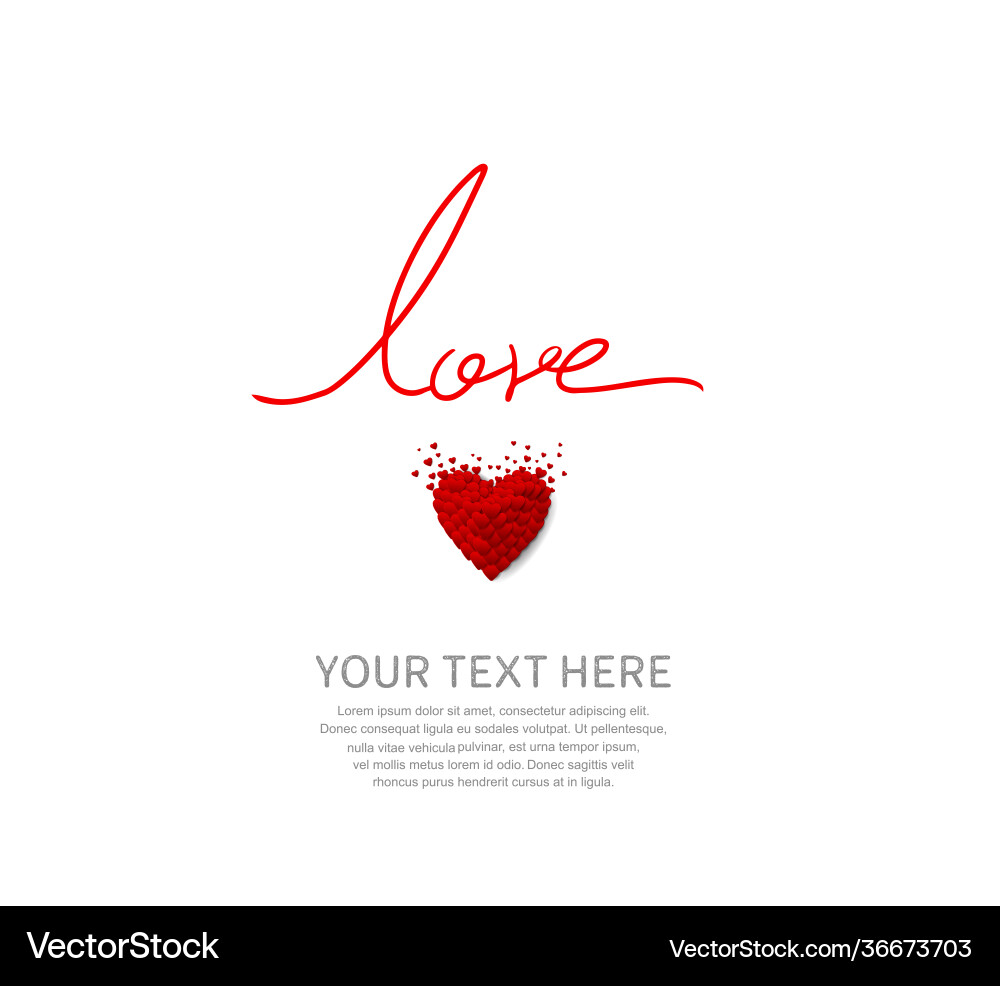 Love design with red heart on white background Vector Image