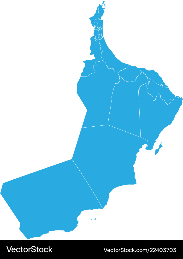 Map of oman high detailed Royalty Free Vector Image
