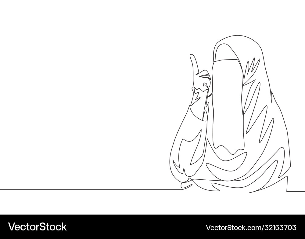 One continuous line drawing young beauty asian Vector Image