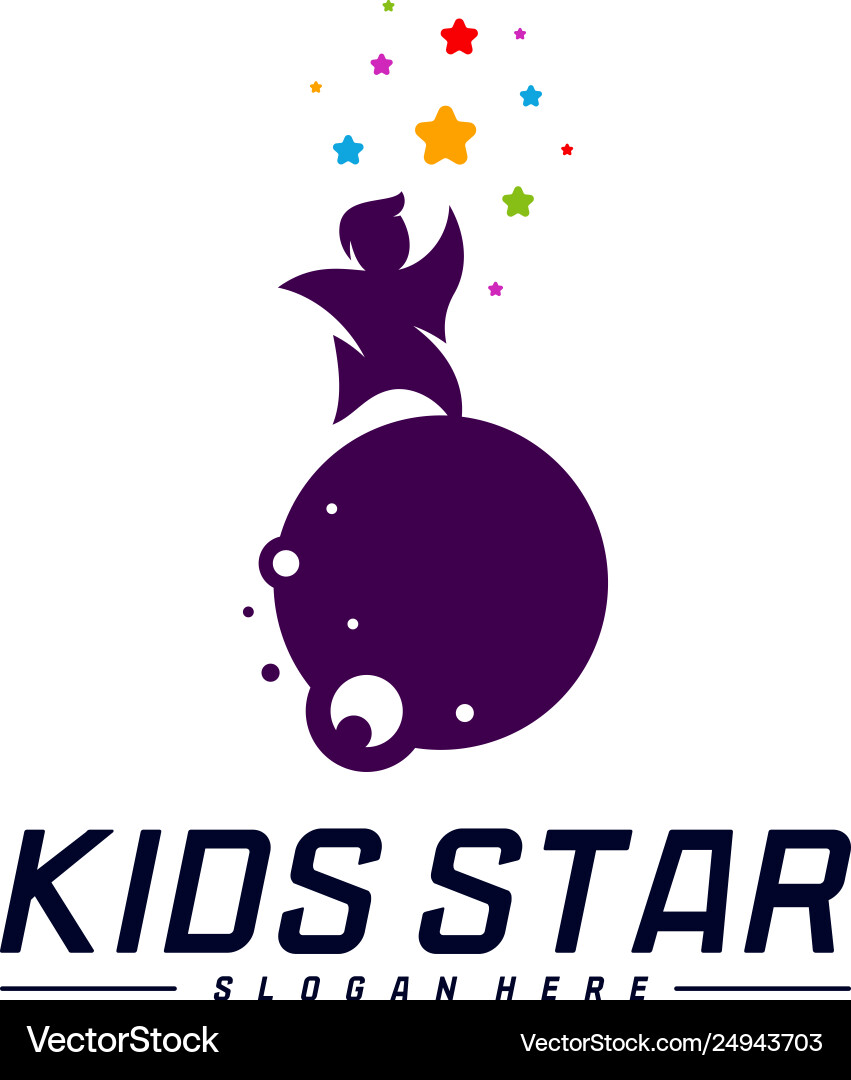 Reaching stars logo design template dream star Vector Image