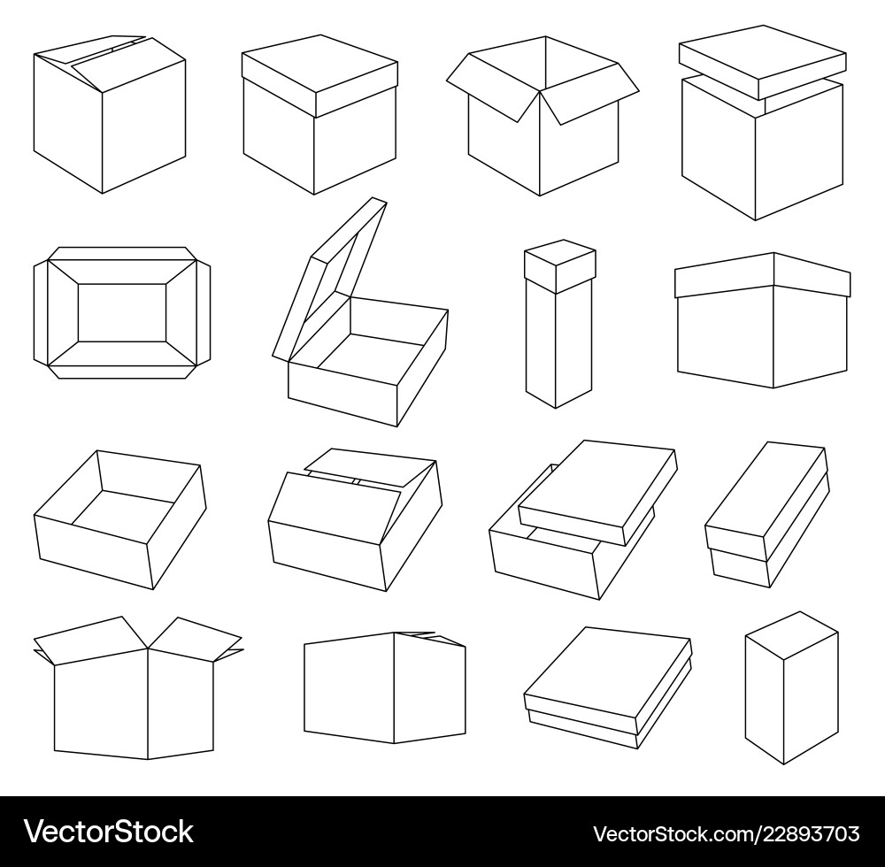 Simple set box and crates related icons Royalty Free Vector