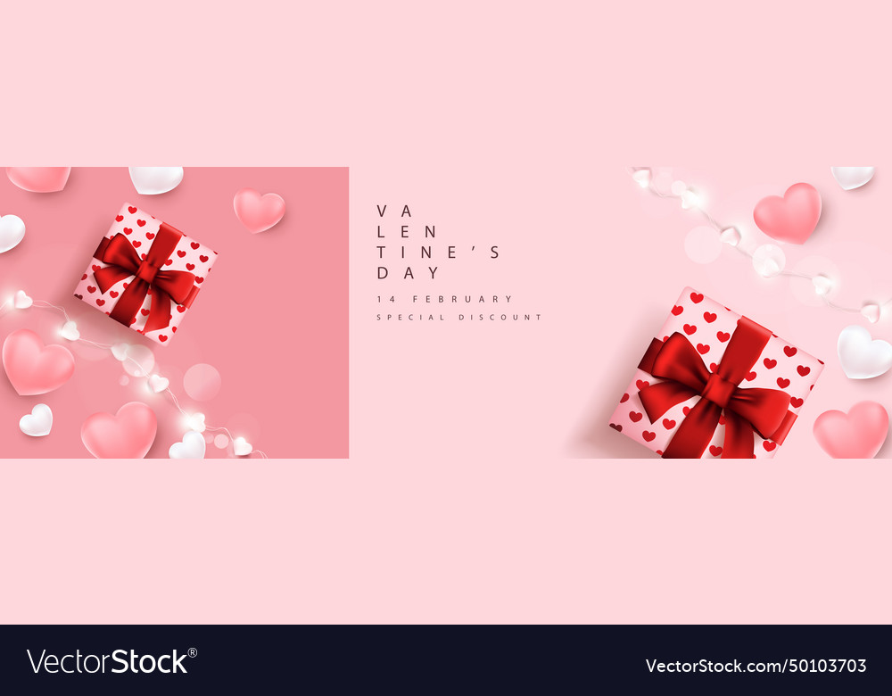 Valentines day card banner or poster template Vector Image