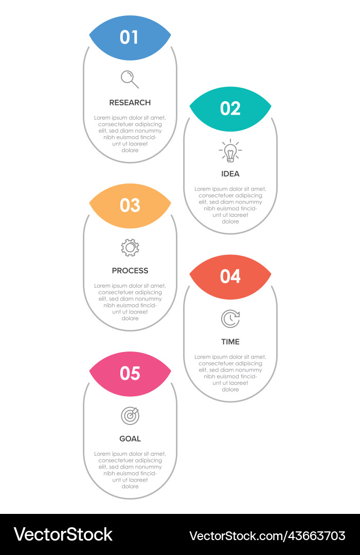 Vertical infographic design with icons and 5 Vector Image