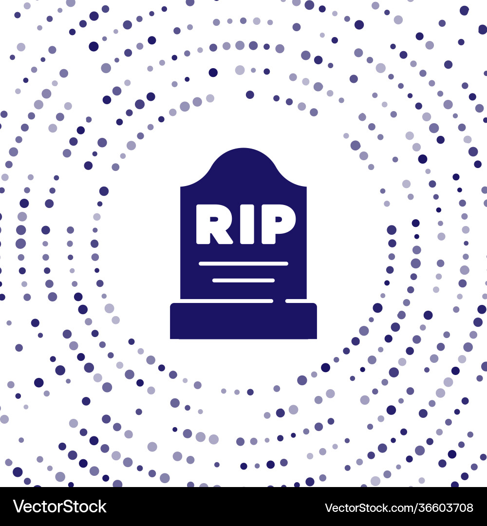 Blue tombstone with rip written on it icon Vector Image