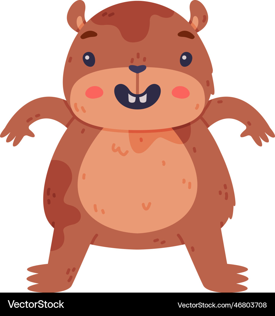 Cute hamster character with stout body standing Vector Image