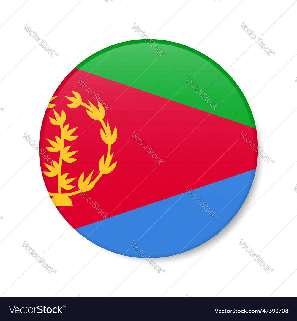 Eritrea circle button icon eritrean round badge Vector Image