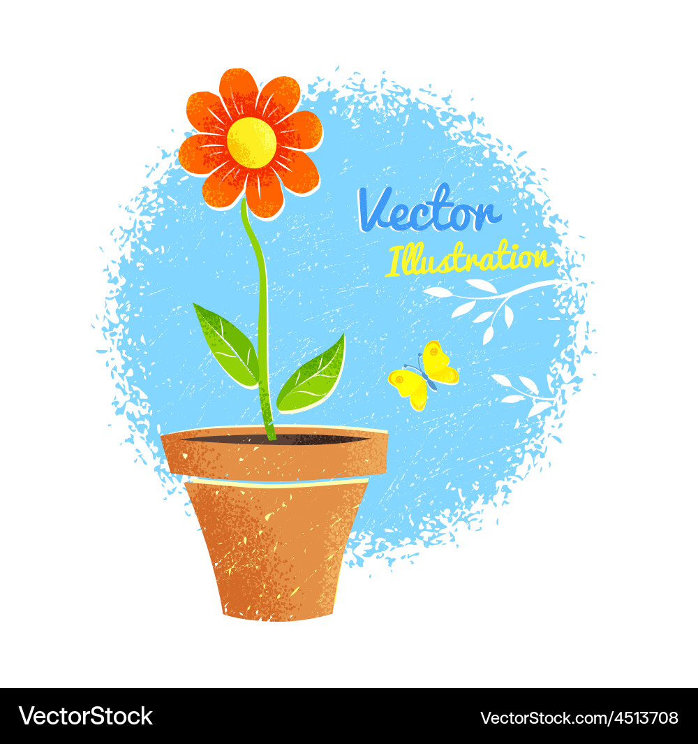 Flower in pot Royalty Free Vector Image - VectorStock