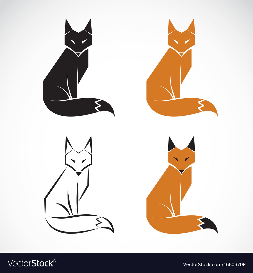 Group of fox design on white background icon Vector Image