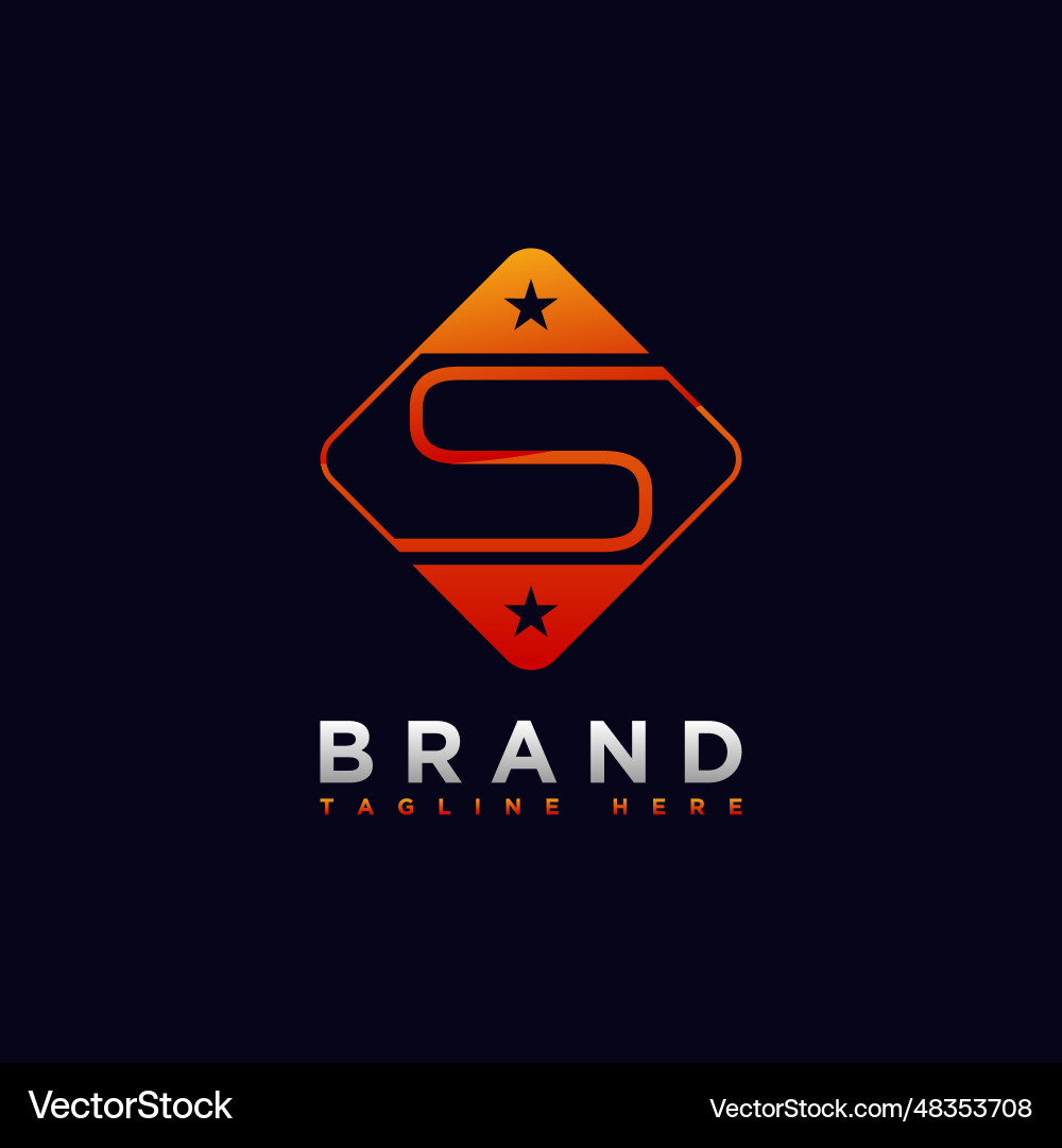 Initial letter s thin simple logo design template Vector Image