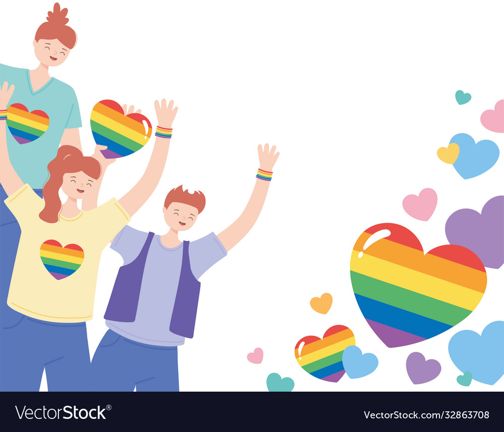 Lgbtq community young people character Royalty Free Vector