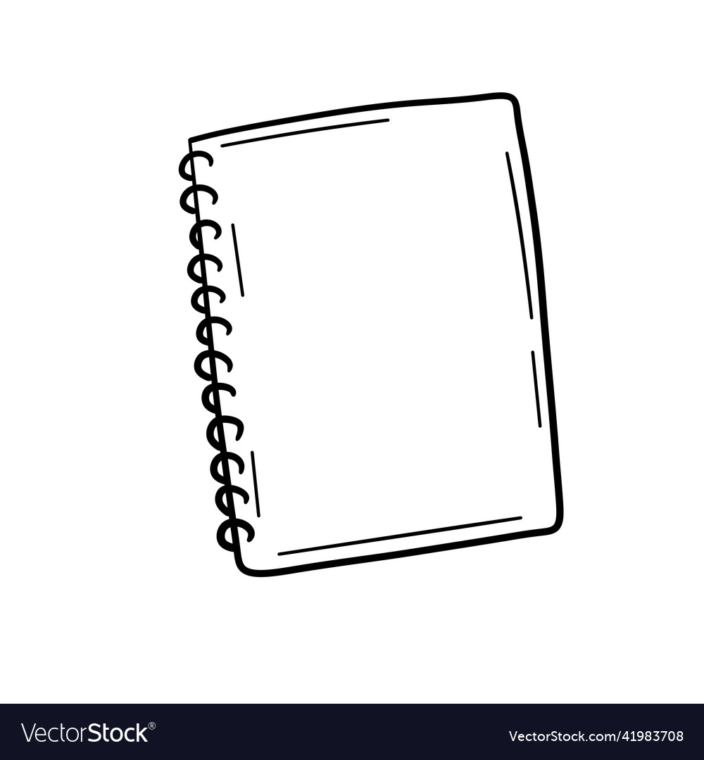 Notebook with blank page white sheet Royalty Free Vector