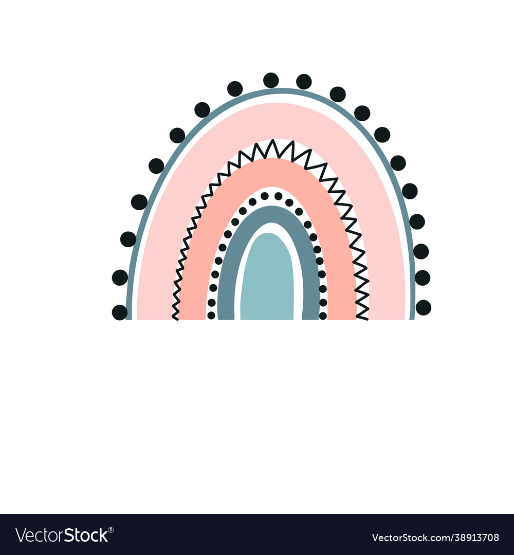 Rainbow in boho style Royalty Free Vector Image