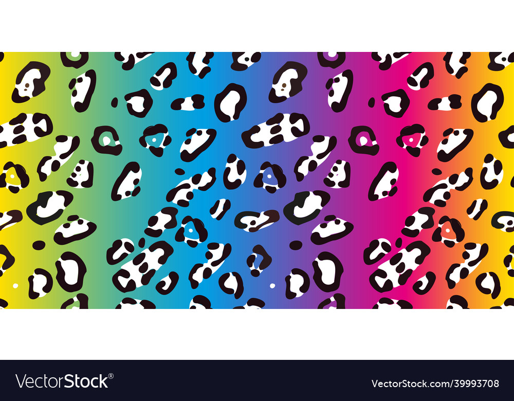 Rainbow leopard seamless pattern Royalty Free Vector Image
