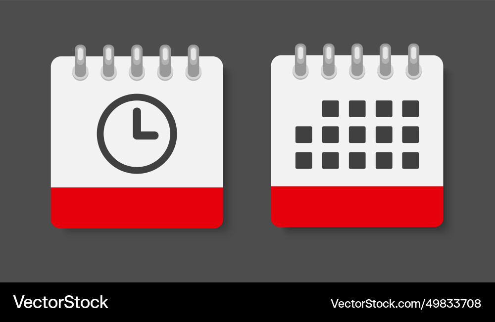 Set icons page calendar - time and schedule Vector Image